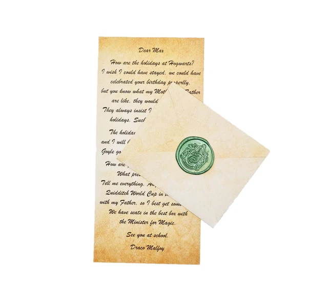PERSONALISED BIRTHDAY LETTER Draco Malfoy Hogwarts Harry Potter Gift ...
