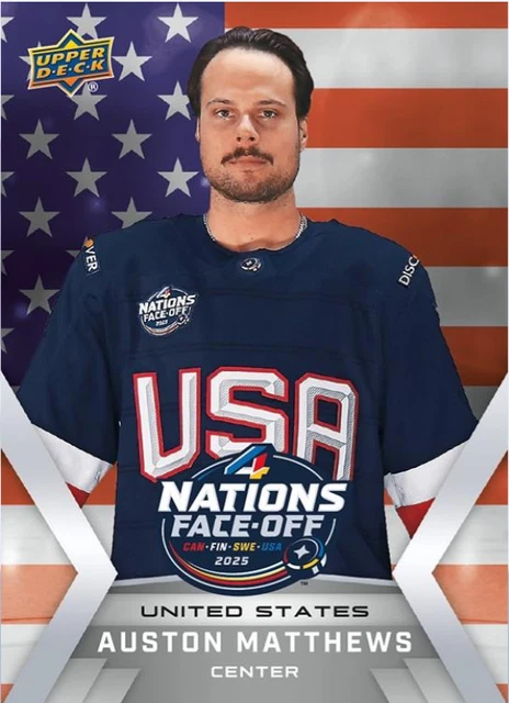 READ EPACK TRANSFER ONLY 2025 UD 4 Nations Face-Off Auston Matthews ...