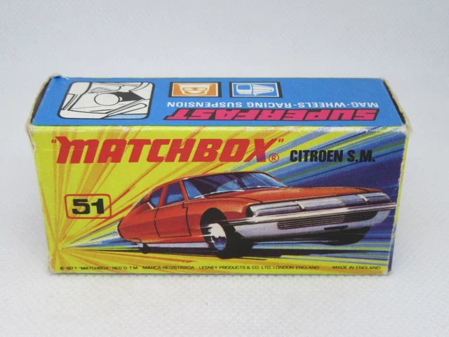 MATCHBOX SUPERFAST 51A Citroen SM - EMPTY ORIGINAL 'I' BOX £15.45 ...