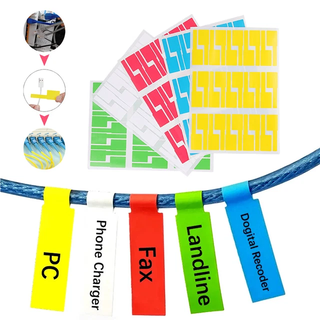 150PCS/5 SHEETS CABLE Labels Wire Marking Network Waterproof Laser ...