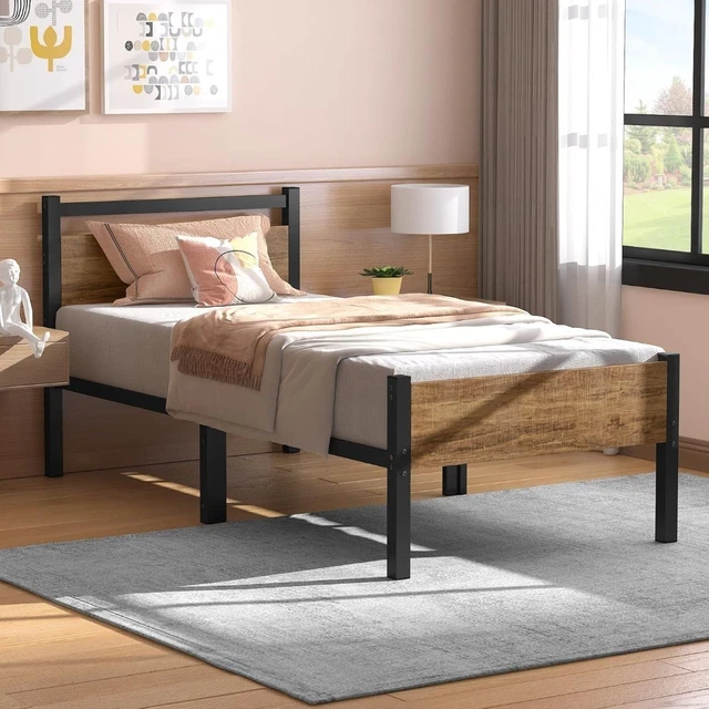 SINGLE BED FRAMES Headboard Wood AUCTION Underbed Storage B0CWL41FST ...