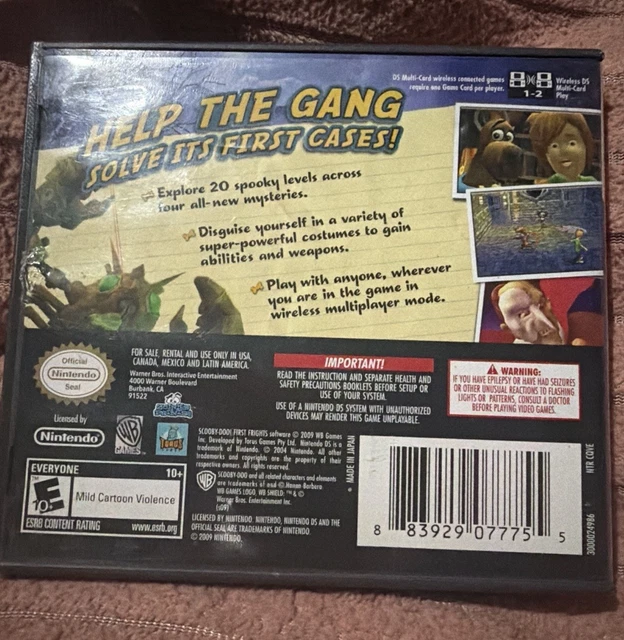 SCOOBY-DOO FIRST FRIGHTS Nintendo DS Game Complete CIB Tested Working ...