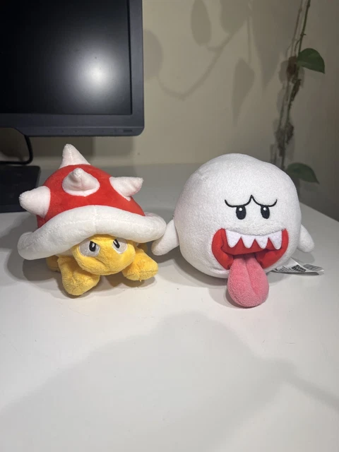 TWO SUPER MARIO Plush - Boo Red Shell Lot Used Good Condition Nintendo ...