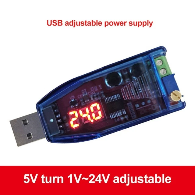 DC-DC BUCK BOOST Converter USB Adjustable Step Up Down Power Supply ...