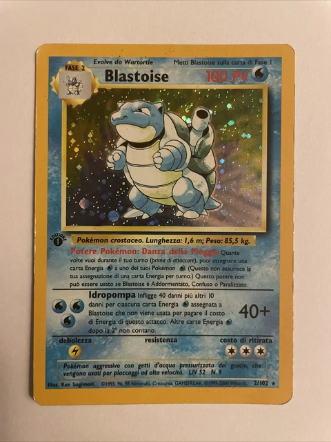 POKEMON CARD-BLASTOISE-SETBASE-1 EDIZIONE-HOLO-ITA-WIZARDS EUR 400,00 ...