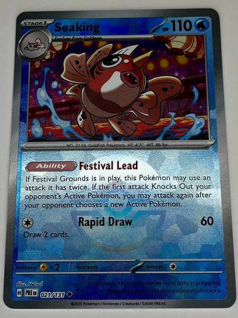 2025 POKÉMON | Prismatic Evolutions | Seaking Pokeball Reverse Holo ...