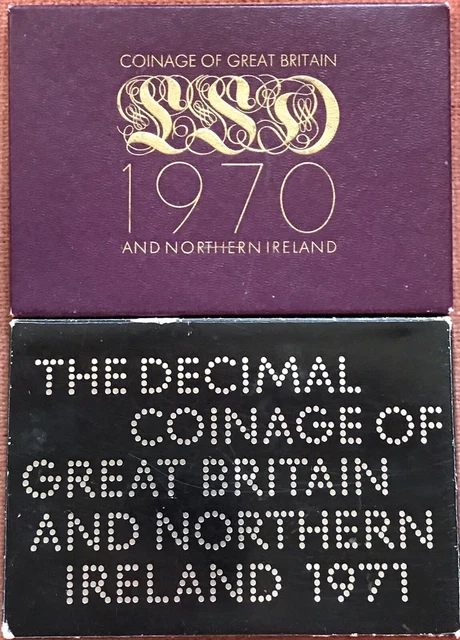 UK 1970 & 1971 Last Pre-Decimal LSD + 1st Decimal Proof Coin Collection ...
