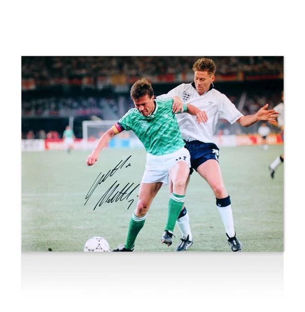 LOTHAR MATTHAUS SIGNED Germany Photo: 1990 World Cup Semi-Final ...