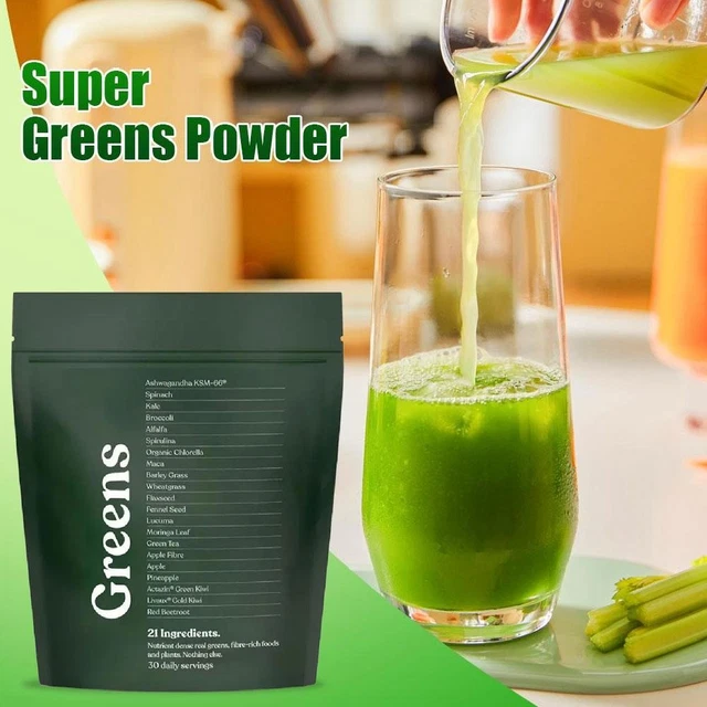 GREENS POWDER 21 Superfoods + AshwagandhaSpirulina Maca Pineapple 180g ...