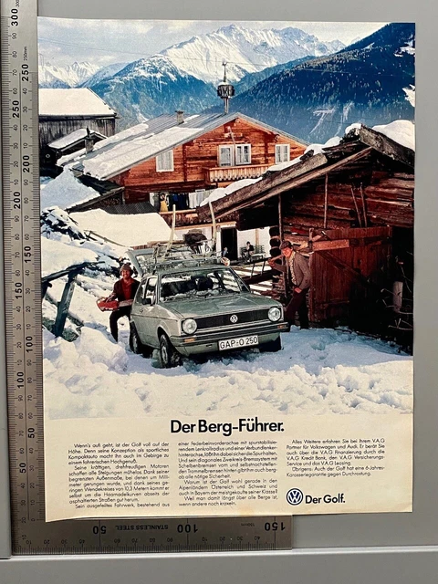 VW GOLF DER Berg-Führer Oldtimer Original Vintage Werbung 1980 Reklame ...