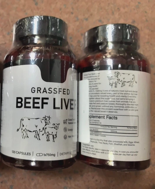 GRASS FED BEEF Liver-Liver Support - Immune Boost Health Supplement 60 ...