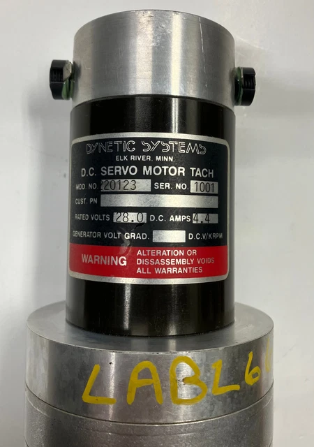 DYNETIC SYSTEMS DC Servo Motor Tach 220123 28.0 DC + GEAR HEAD $85.00 ...
