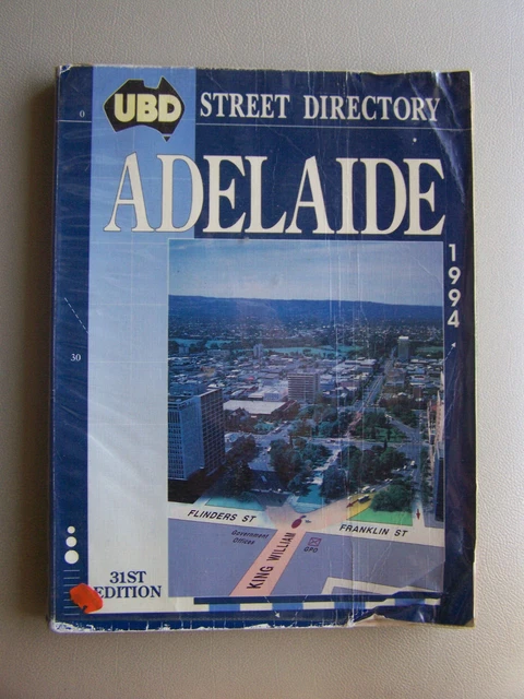 UBD ADELAIDE STREET Directory 31st edition 1994 South Australia capital ...