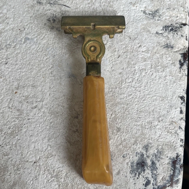 VINTAGE SCHICK INJECTOR Single Edge Brass Safety Razor Bakelite Handle ...