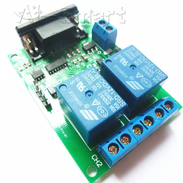 DC 12V 2CH RS232 DB9 Serial Relay Control Switch UART Home Automation £5.02 - PicClick UK