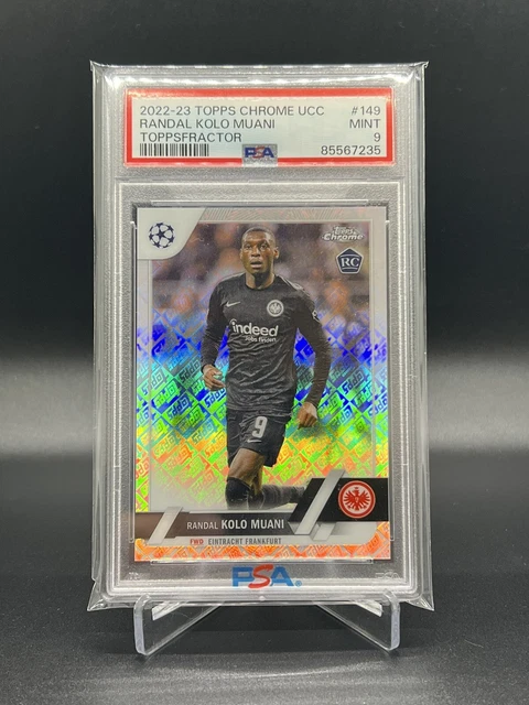 2022-23 TOPPS CHROME UCC UEFA Randal Kolo Muani Toppsfractor /52 RC PSA 9 EUR 55,16 - PicClick FR