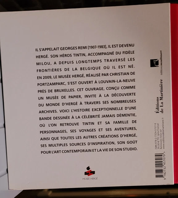 LIVRE DE COLLECTION Tintin : musée hergé ed la Martinière & Moulinsart ...