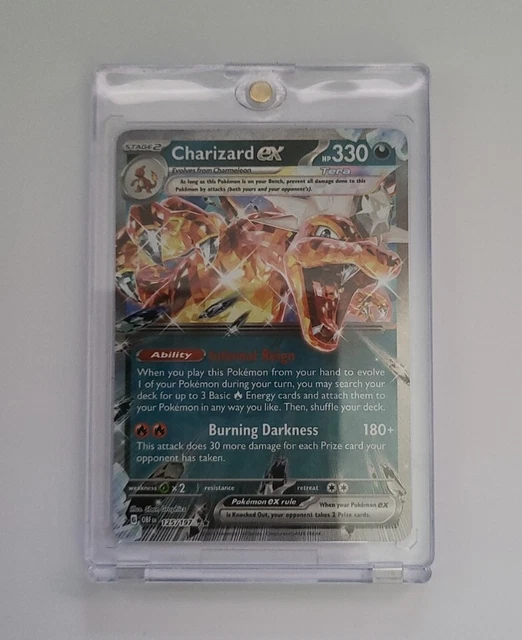 CHARIZARD EX 125/197 Holo Full Art Double Rare Obsidian Flames Pokemon ...