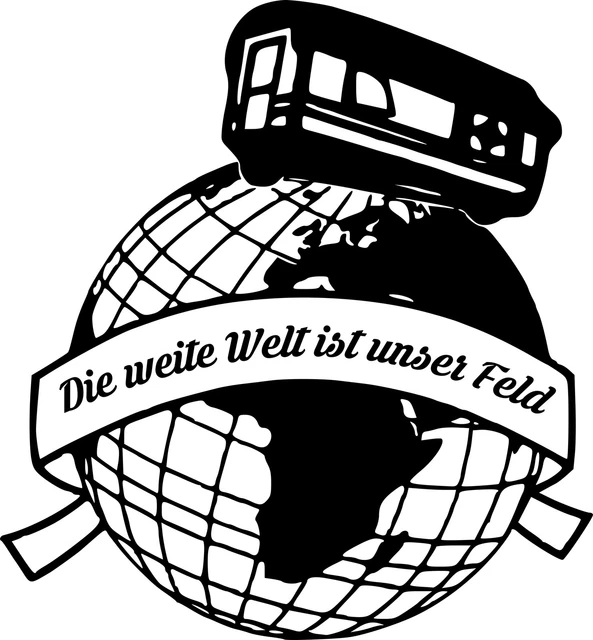AUFKLEBER &DIE WEITE Welt ist unser Feld" Wunschfarbe 20 x 21 cm ...