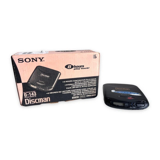 VINTAGE SONY D-143 Discman Portable CD Player MINT CONDITION from 1995 ...