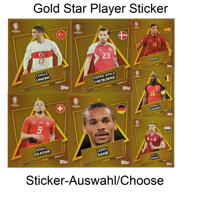 TOPPS EM 24 UEFA EURO 2024 Germany - Gold - SP - Sticker-Auswahl/Choose ...