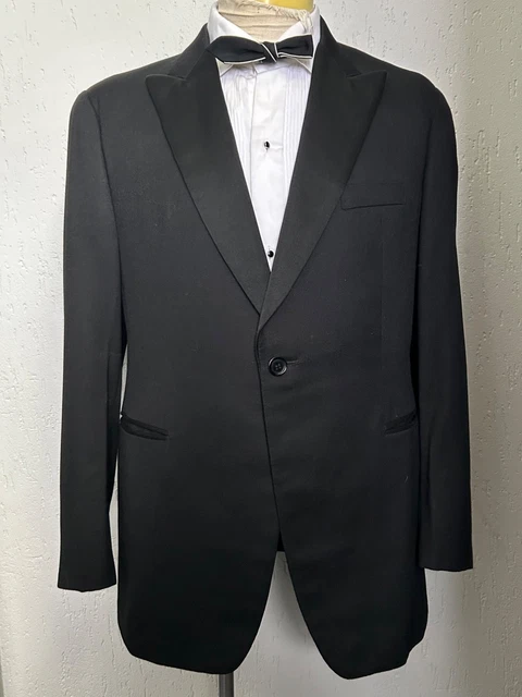 MEN’S 1950S TWO Piece Tuxedo Peak Lapel Suit Vintage European Bespoke ...