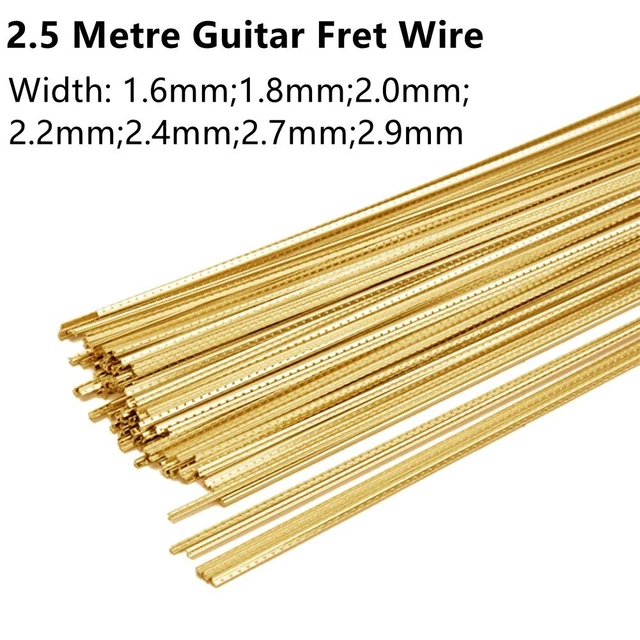 2 5M BRASS Guitar Fingerboard Fret Wire DIY Kit Widths 2 2MM 2 4MM 2 ...