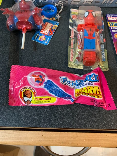 MARVEL SPIDER-MAN CANDY lot flav-or-ice klik popzoids belly washers pez ...