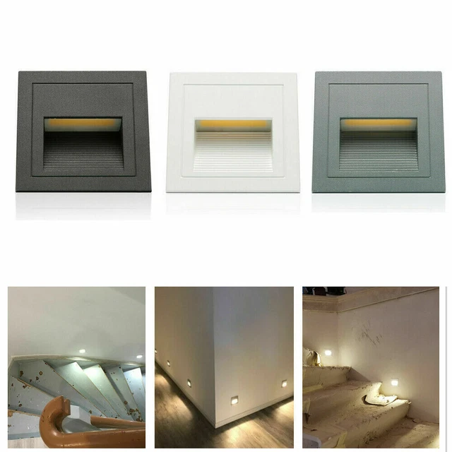 LED WAND-EINBAU-STRAHLER 230V für UP-Dose Treppen-Stufen-Licht Leuchte ...