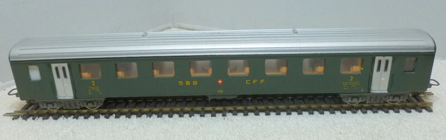 LIMA OO/HO DARK Green 2nd Class Passenger coach SBB CFF #6601 - Boxed £ ...