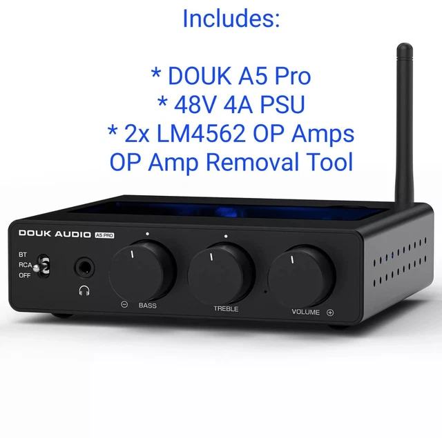 DOUK A5 PRO TPA3255 Digital Amplifier Bluetooth 300W Class D 48V 4A PSU ...