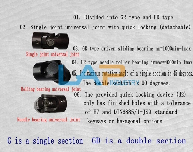 SINGLE BINODAL SECTION coupling sliding needle bearing universal ...
