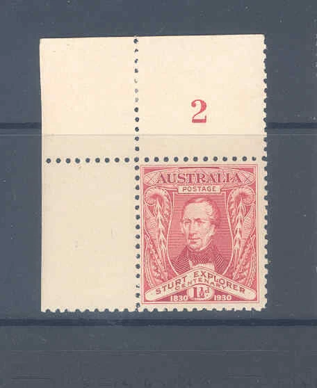 AUSTRALIA PREDECIMAL 1930 Sturt Explorer Plate 2 Very Fine Mnh ...