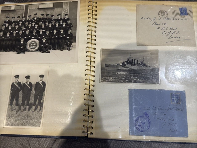 ROYAL NAVY PHOTO Album WW2 HMS Kent Naval Paperwork Destroyers ...