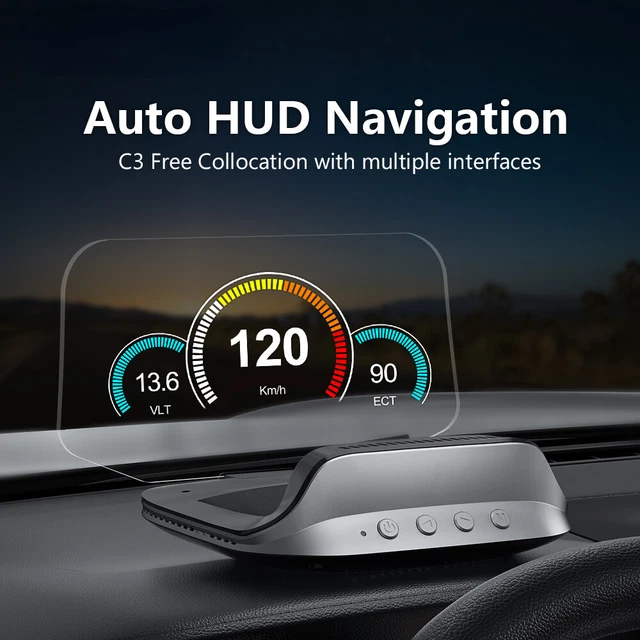 C3 PLUS CAR Projector HUD Navigation GPS OBD2 EOBD Speedometer Head Up Display $159.99 - PicClick AU