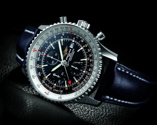 BREITLING NAVITIMER WORLD Chronographe Gmt Acier Inoxydable Dual ...