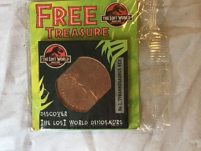 TETLEY THE LOST WORLD JURASSIC PARK COINS Tyrannosaurus Rex MINT ...