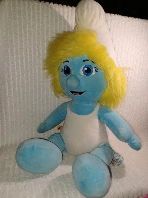 BUILD A BEAR Smurfette Plush The Smurfs Movie Doll Toy Stuffed 19" Blue ...