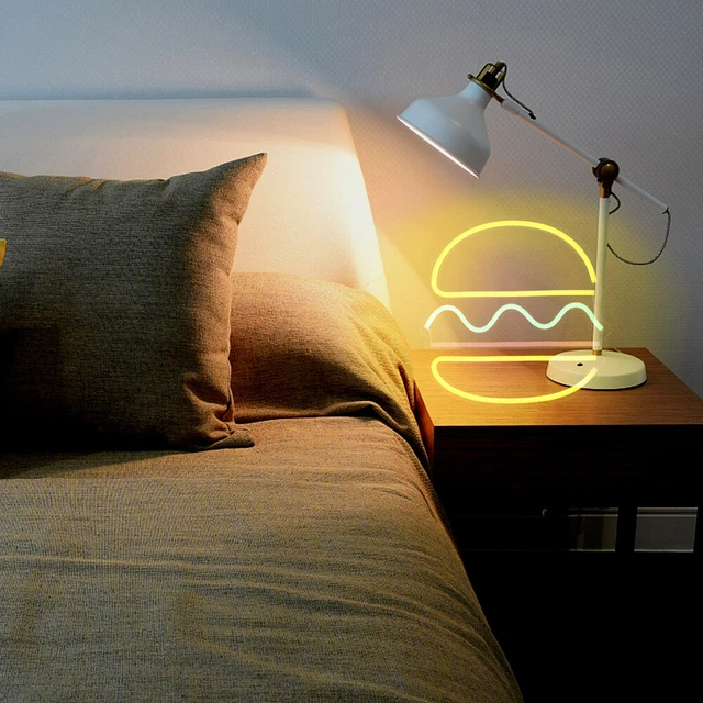 YELLOW AS HAMBURG Modeling Lamp LED Beer Sign Neon Light Cheeseburger £ ...