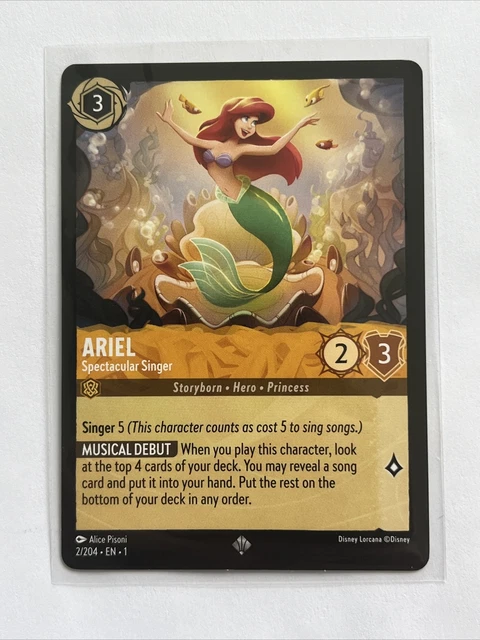 DISNEY LORCANA TCG Ariel - Spectacular Singer Super Rare 2/204 NM £11. ...