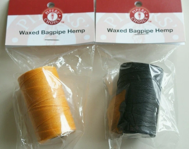BAGPIPE YELLOW AND Black Waxed Hemp Bagpipes by Pipers Choice Pipes 2oz ...