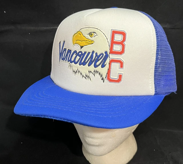 VTG VANCOUVER BC Mesh Trucker Snapback Hat Eagle Logo Souvenir Tourist ...