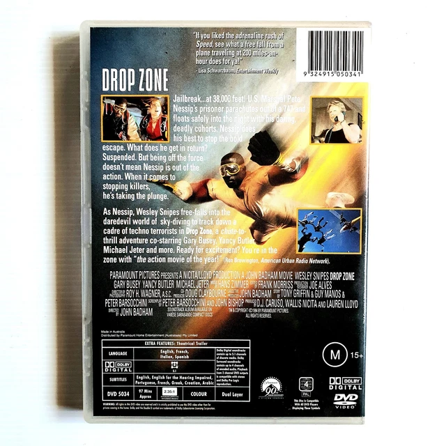 DROP ZONE DVD 1994 Action Thriller, Wesley Snipes, Gary Busey, Region 4 ...