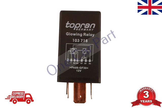 GLOW PLUG RELAY For Vw Golf Mk2 Mk3 Jetta Mk2 T3 T4 Lt 1.6 1.9 2.4 D Td ...