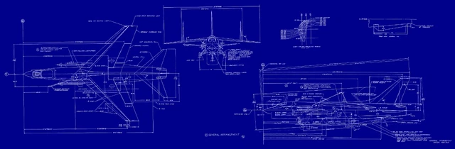 VOUGHT F-8 CRUSADER Blueprint Plan rare Jet archive drawings x 2 1950's ...