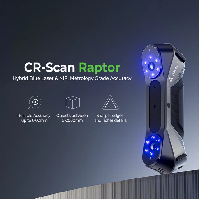 CREALITY CR-SCAN RAPTOR Handheld 3D Scanner， Blue Laser，0.02mm Accuracy ...
