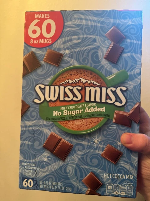 SWISS MISS NO Sugar Added Cocoa, Milk Chocolate, 60 Count Envelopes £29 ...
