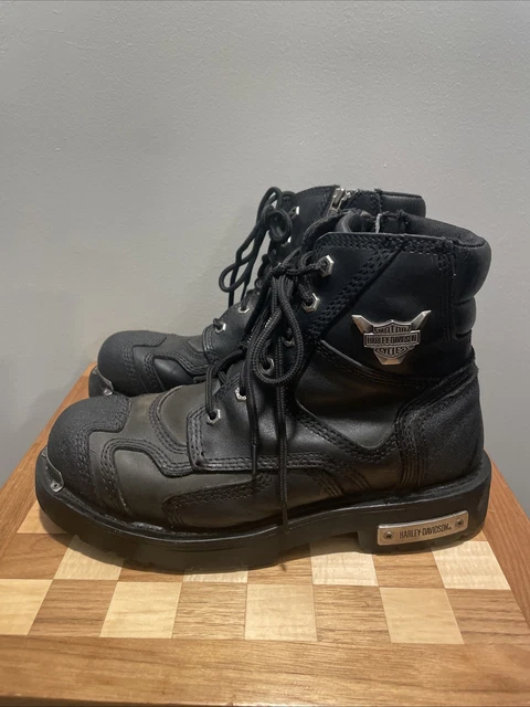 HARLEY-DAVIDSON FOOTWEAR MEN’S Size US10 Stealth Leather Motorcycle ...