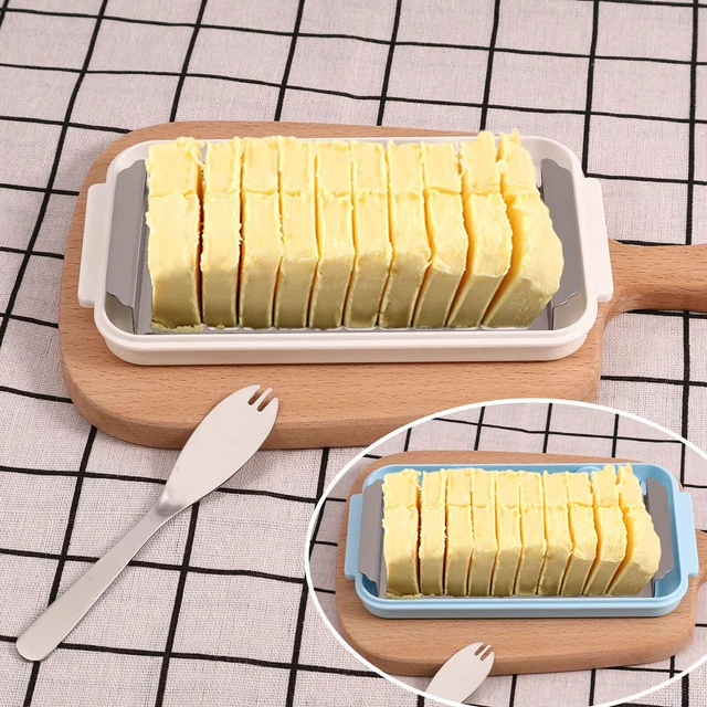 BUTTER CUTTING BOX 7.3×4 Inches Butter Dish with Transparent Lid Cheese ...