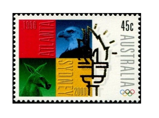 1996 AUSTRALIA ATLANTA/SYDNEY Handover 45c Single Stamp Mint Never ...